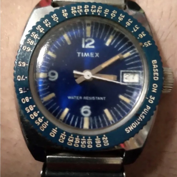 Timex | Accessories | Rare Model Timex Pulsation Watch Black Leather ...